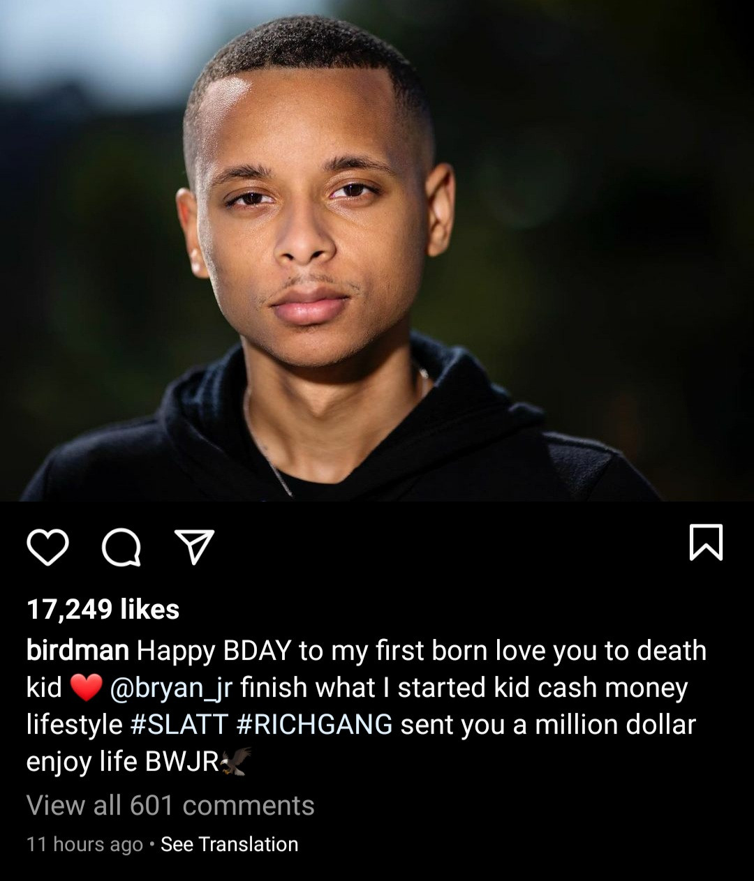 Birdman gifts his son Bryan Williams Jr. $1 million as a birthday gift