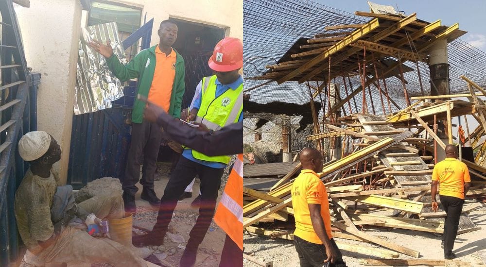 Four injured as section of building under construction collapses in Abuja