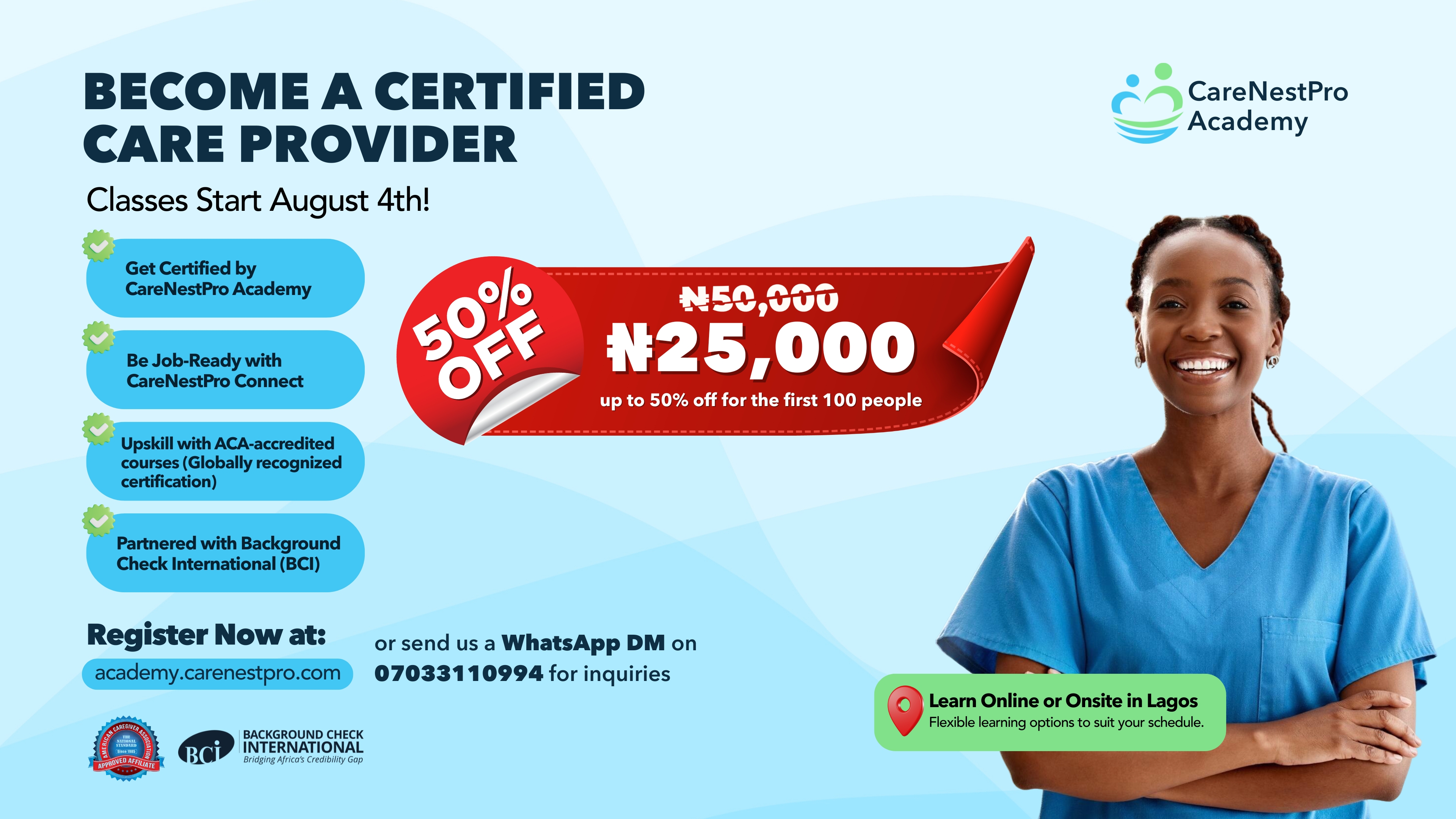 Start a Fulfilling Career in Care, Join CareNestPro Academy Today!