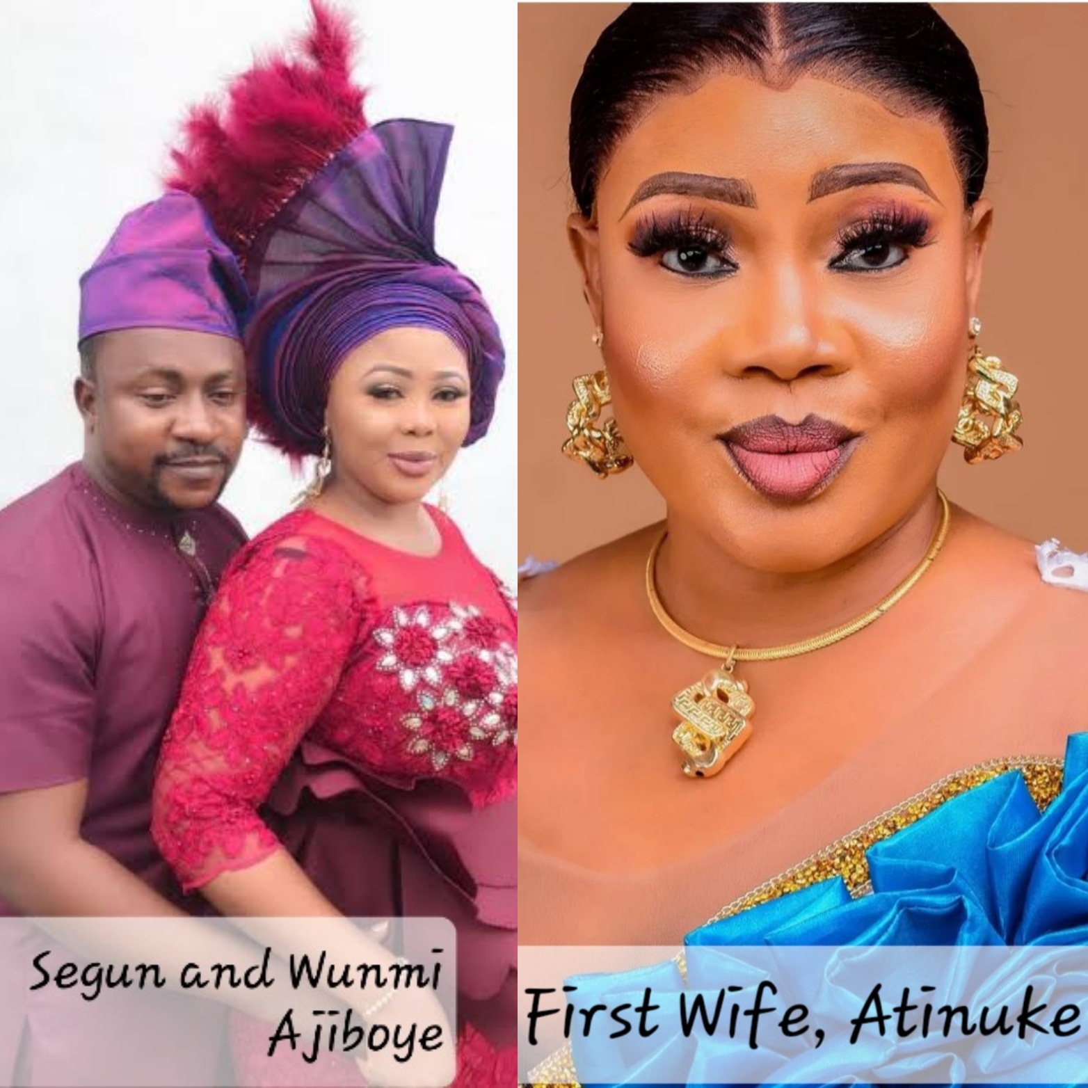 Actor Segun Ogungbe celebrates first wife Atinuke after second wife ...