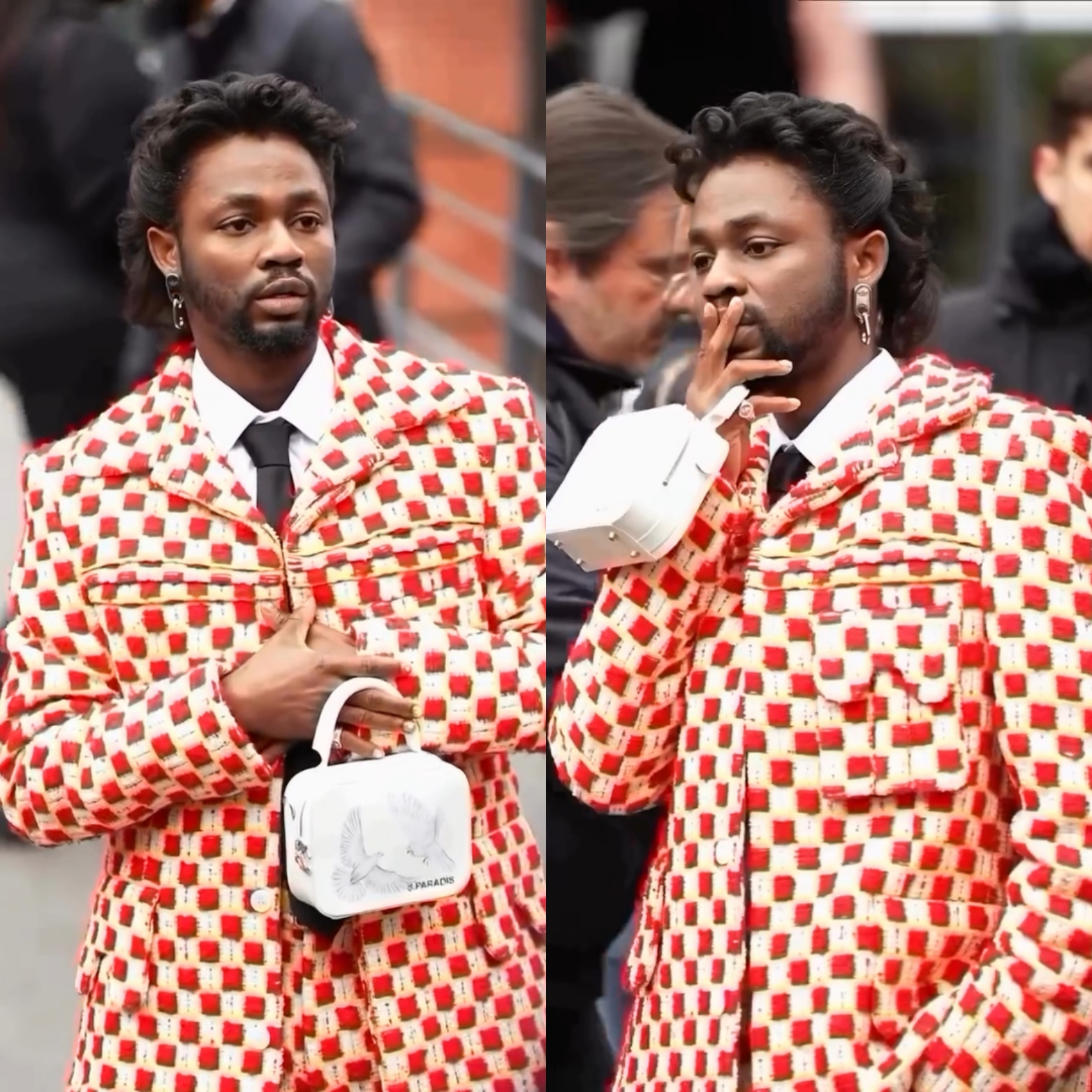 Omah Lay debuts new look at the Louis Vuitton men's fashion show in ...