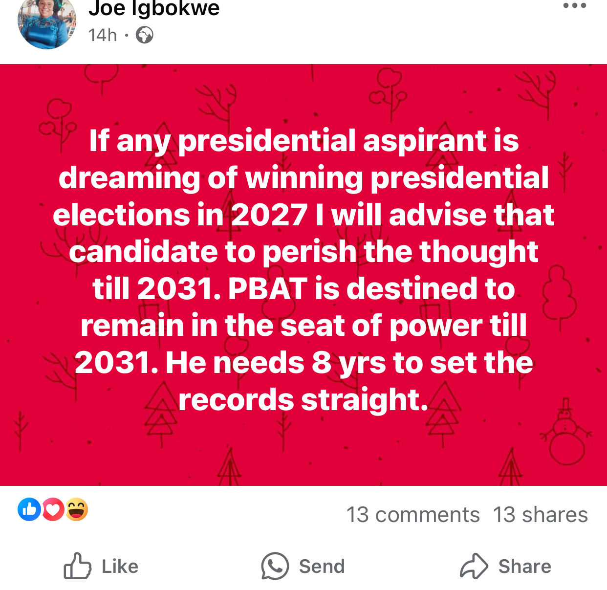 2027:Stop dreaming of presidency, Tinubu will rule till 2031 – Igbokwe tells Obi, Atiku