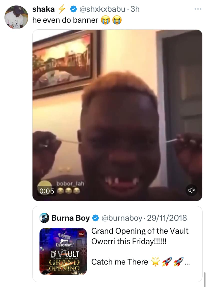 Nigerians unearth tweet and photo of Burna Boy attending Cubana Chief ...