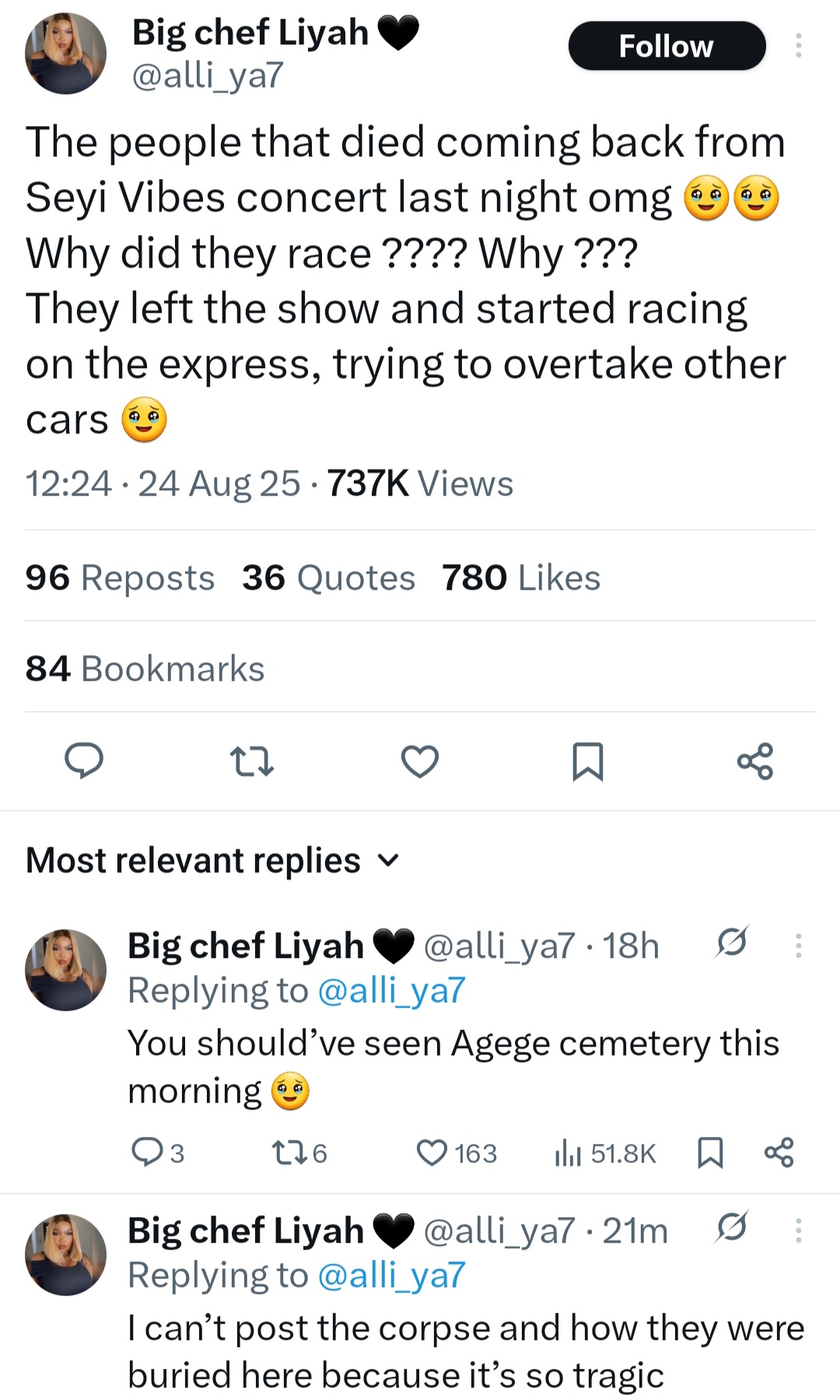 Fans di£ while departing from singer, Seyi Vibez’s concert in Lagos