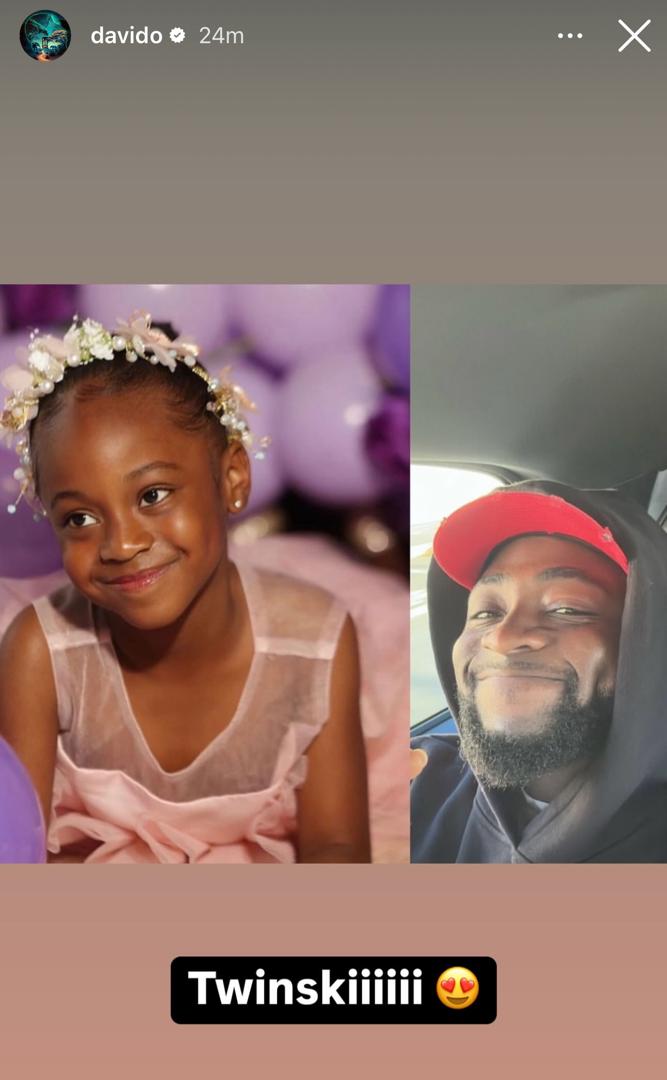 “Twinskii” - Davido writes as he shares side-by-side photos of himself ...
