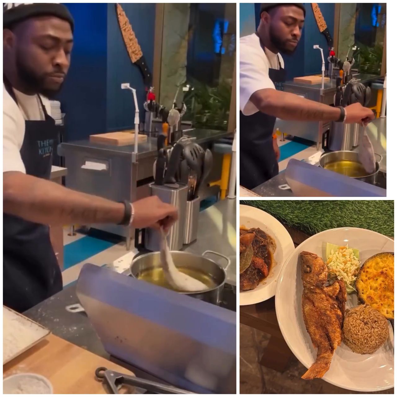 Davido shows off his cooking skills (video)