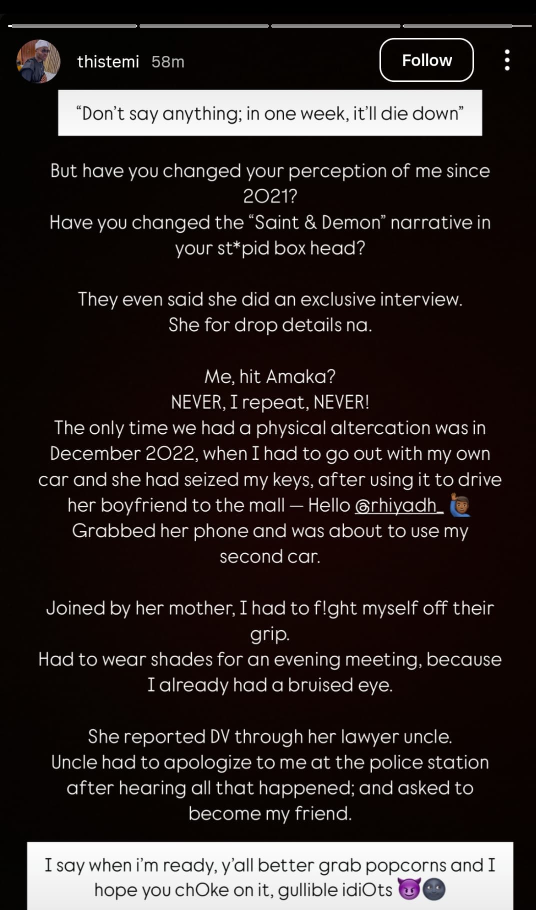 Update: Singer Reekado Banks’ brother, Temi Solomon denies domestic ...