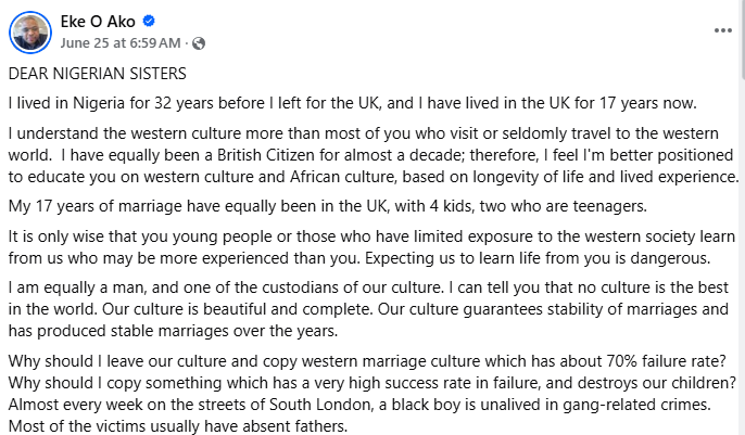 I am the head of my home. I don't do partnership. It's either you are my wife or nothing - UK ...