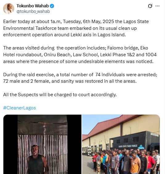 Lagos Commissioner for Environment, Tokunbo Wahab, retweets post asking ...