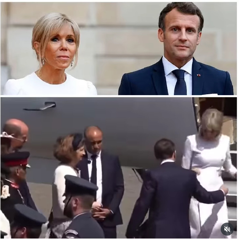 Awkward moment as France first lady Brigitte Macron ignores President ...
