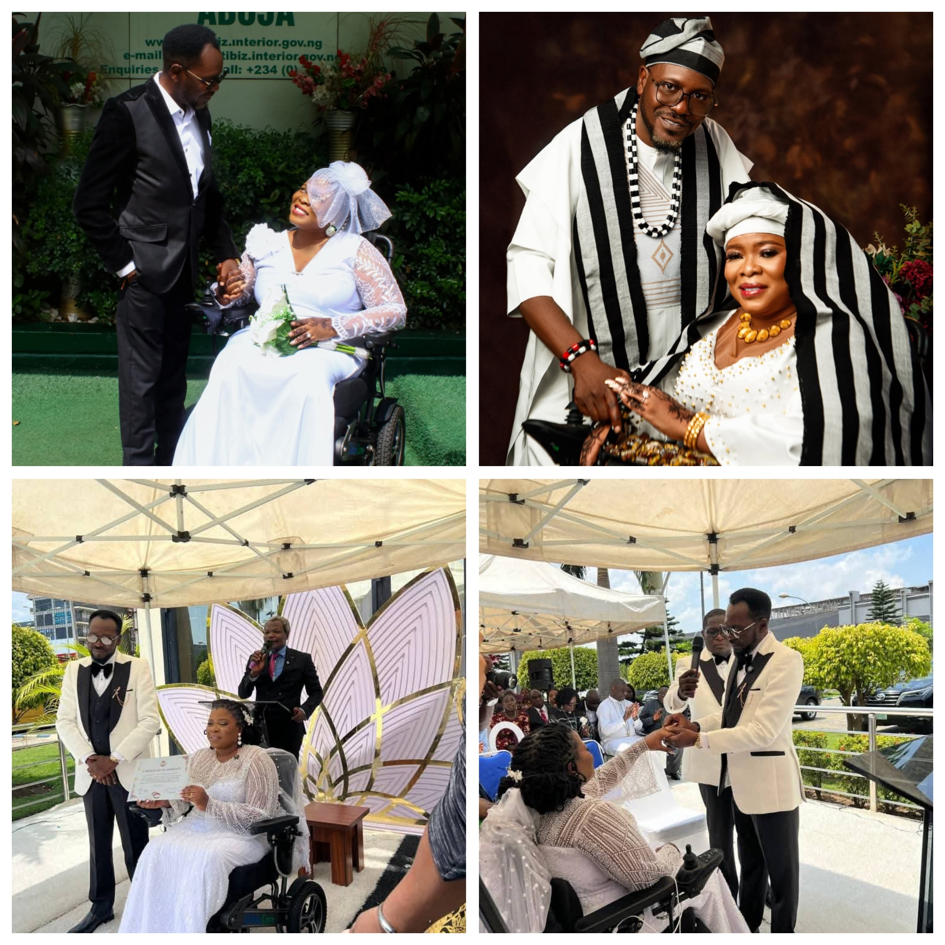 Physically challenged Nigerian woman gets married to her man (video)